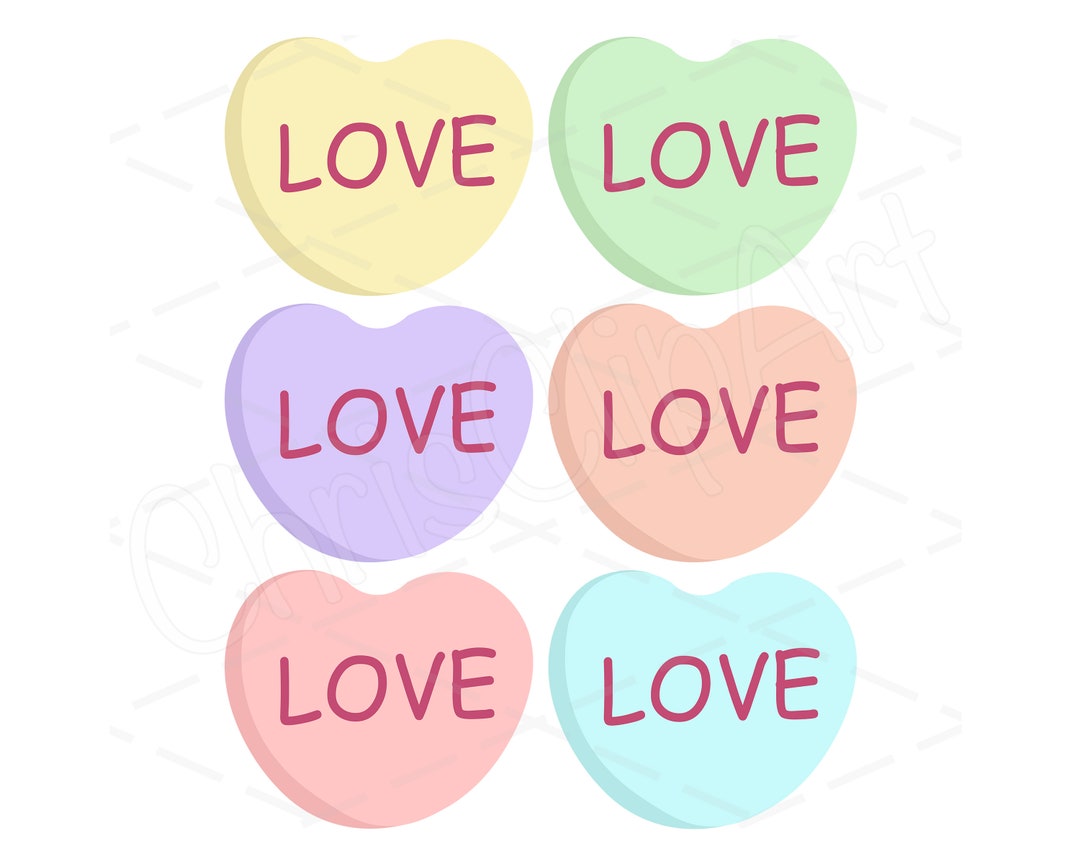 Love Conversation Heart SVG PNG JPG - Love Sweet Hearts Sublimation ...
