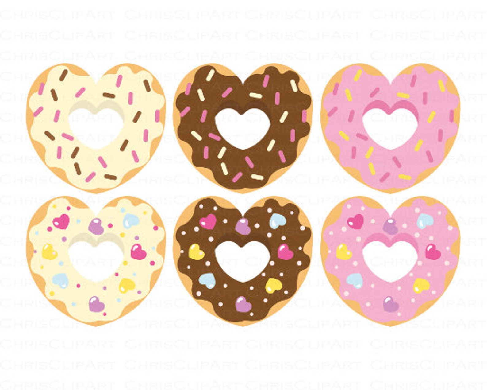 Donuts Clipart Donut Svg Valentine Svg Hearts Svg | Etsy