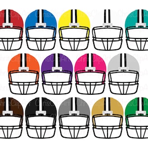 Football Helmets Clipart Bundle - 14 Colors - SVG, PNG, JPG Formats ...
