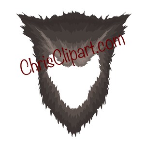 Werewolf Mask SVG PNG JPG Bundle Werewolf Beard Clipart Wolfman Vector ...