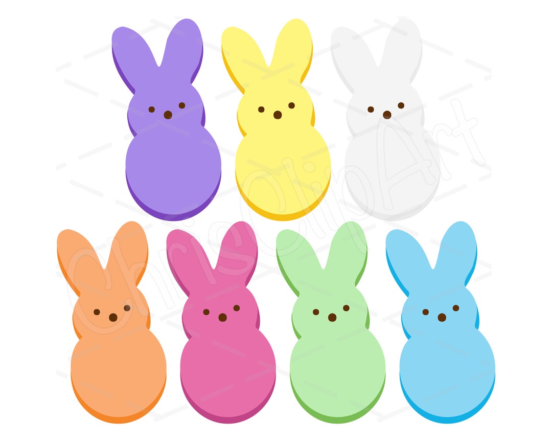 Candy Bunny SVG PNG JPG - Bundle of 7 Colors - Easter Bunny Cricut ...