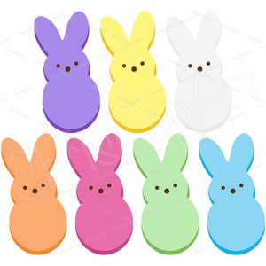 Candy Bunny SVG PNG JPG - Bundle of 7 Colors - Easter Bunny Cricut ...