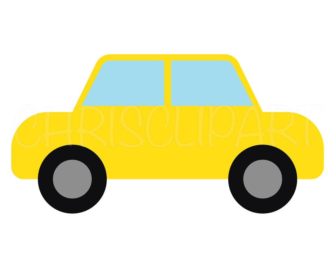 YELLOW CAR SVG Cricut Yellow Car Yellow Car Clipart Yellow Cab Svg Toy ...