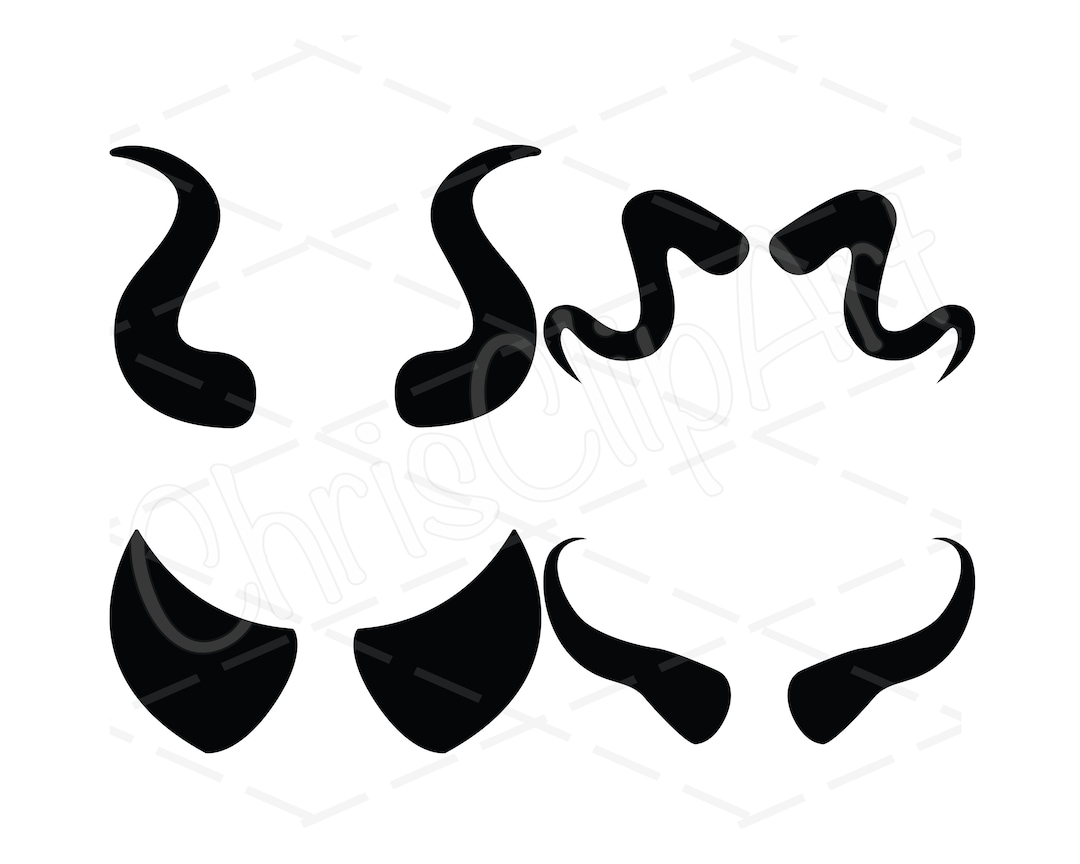 Horns SVG PNG JPG - Bundle of 4 Styles - Horns Clipart - Horns Cricut ...
