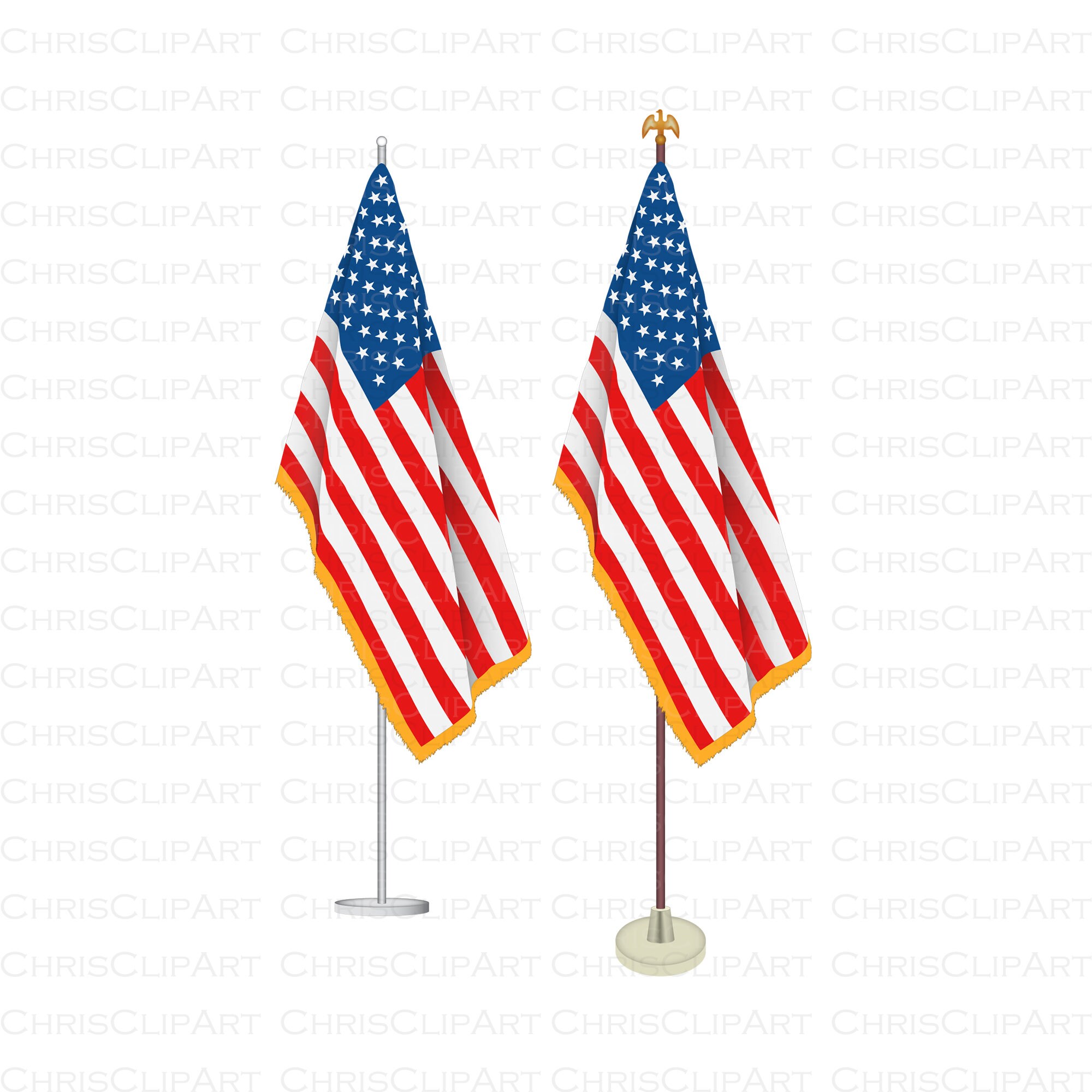 American Flag Pole Stand Clip Art