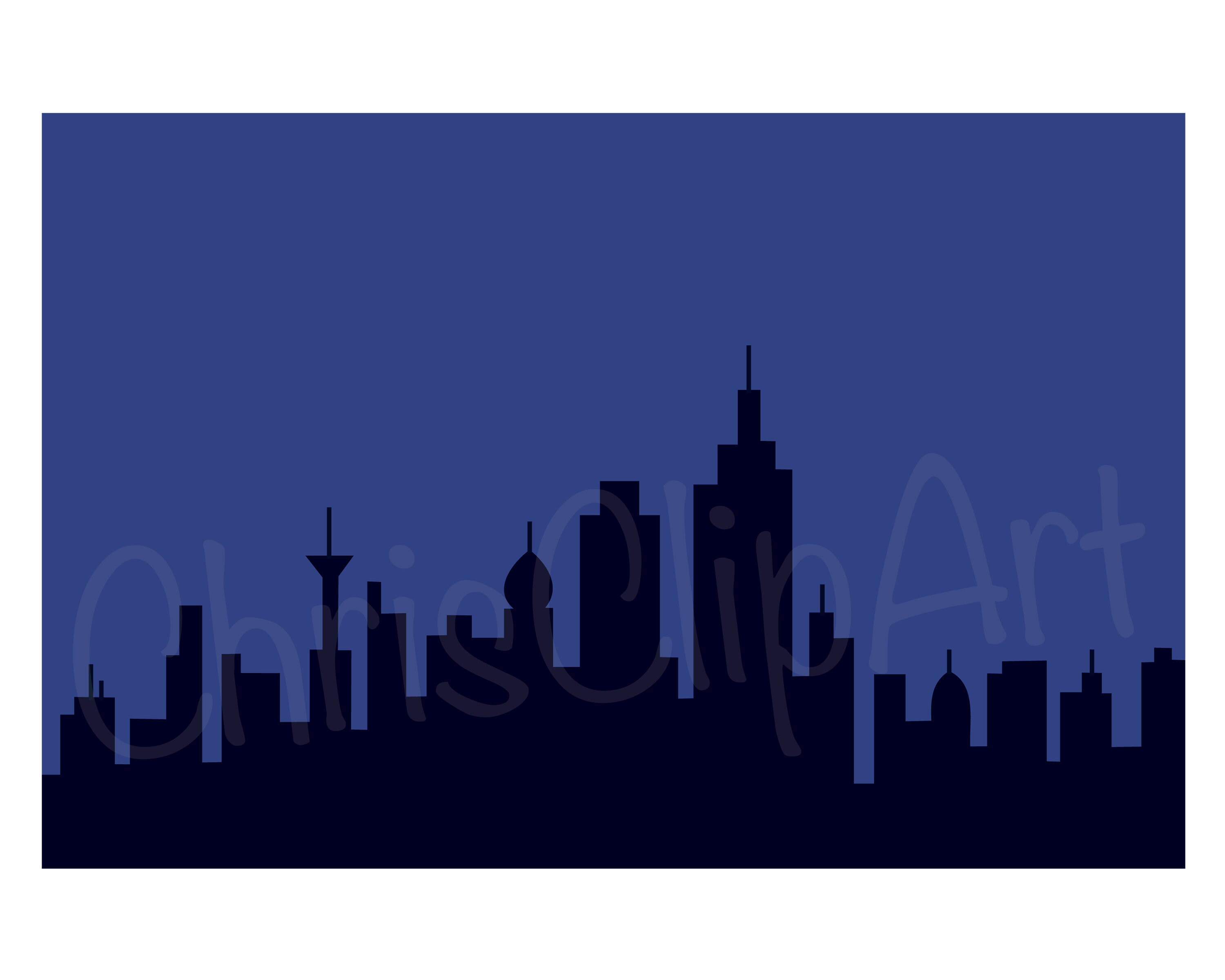 Cityscape Night Clipart Background
