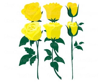 Yellow Rose Svg | Etsy