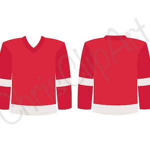 Red Hockey Jersey SVG PNG JPG - Front and Back - Hockey Cricut - Hockey ...