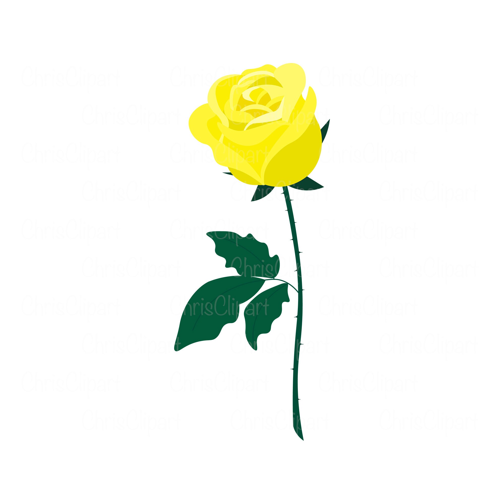 Single Yellow Roses Clipart