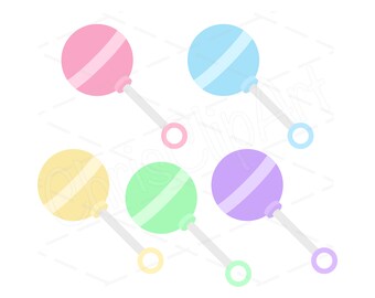 Baby Rattle Clipart SVG PNG - Etsy