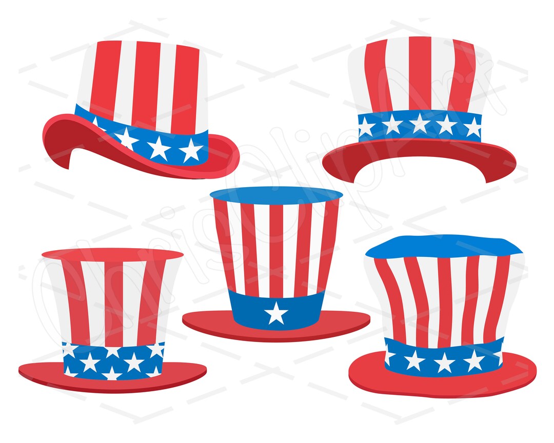 Uncle Sam Hat Svg Png Jpg - Bundle of 5 Hats - USA Hat Sublimation ...