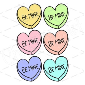 Be Mine Candy Heart SVG PNG JPG - Conversation Hearts Cricut - Candy ...