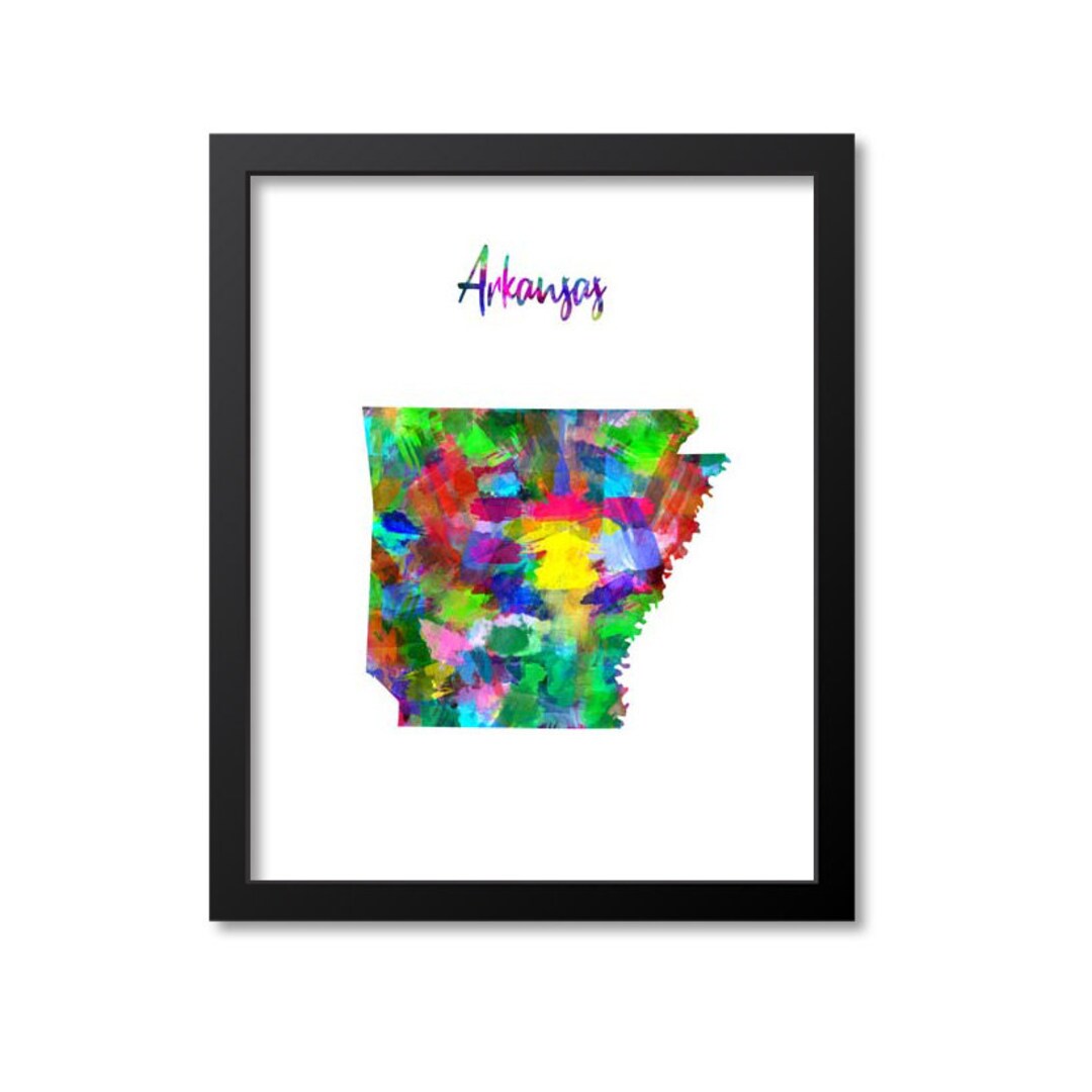 Arkansas Map Art Print Arkansas Wall Art Print Gift Arkansas Decor ...