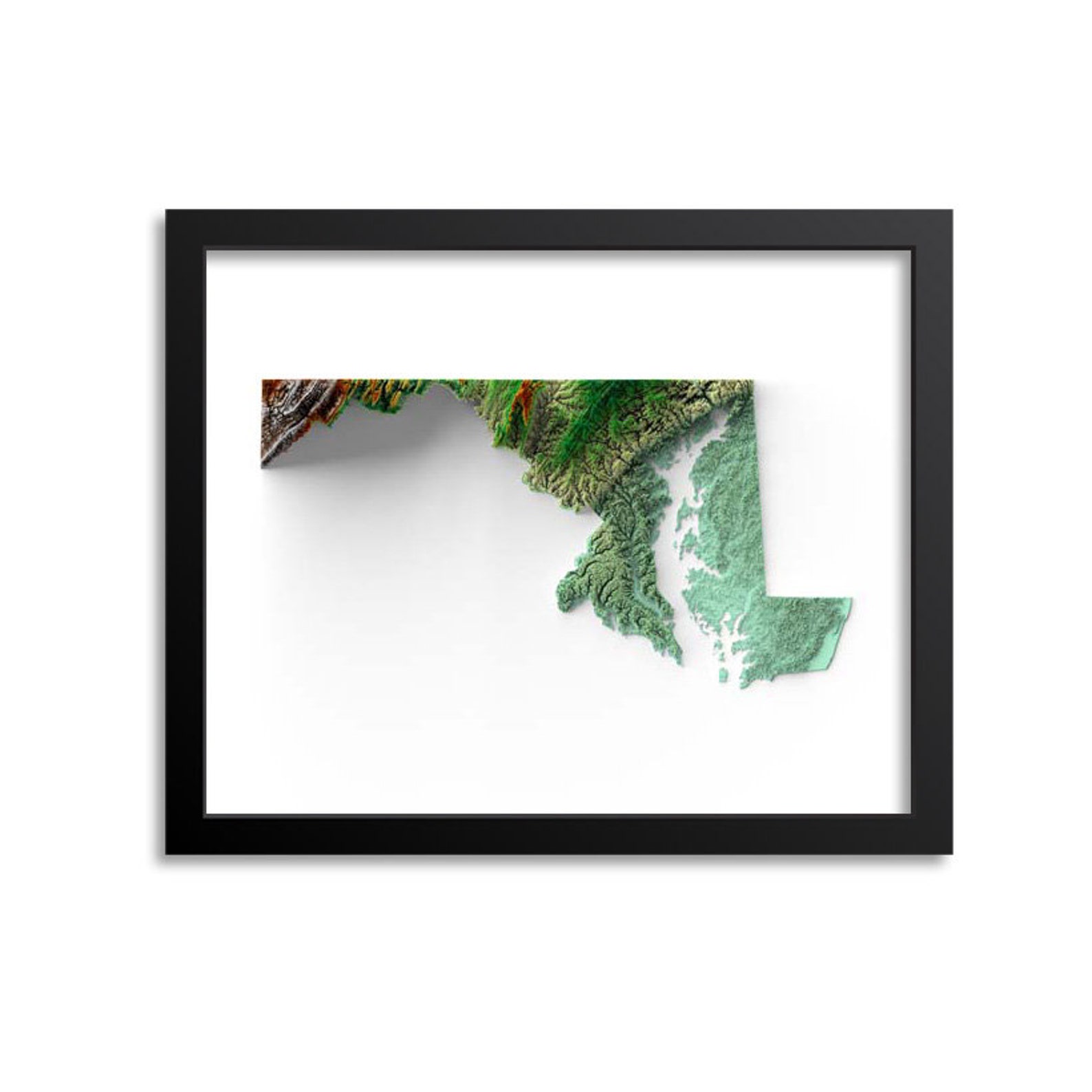 Maryland Map Minimalism Elevation Map Art Maryland Gift Map - Etsy