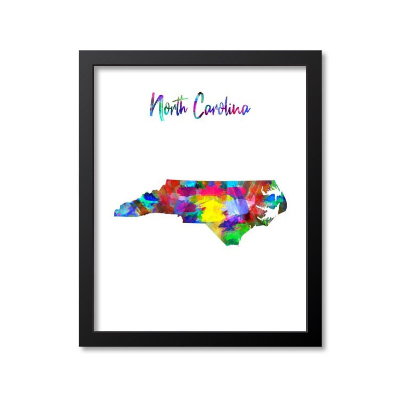 North Carolina Map Art Print North Carolina Wall Art Print - Etsy