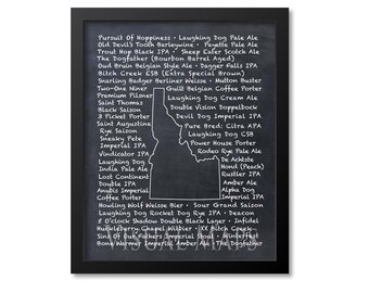 Ohio Beer Map Art Print, OH Beer Art Print, Craft Beer Sign, Beer Gift ...