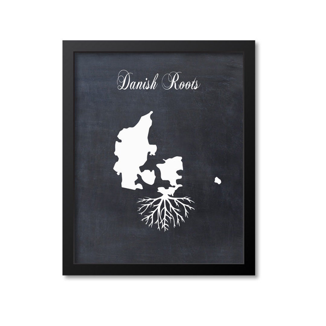 Danish Roots Print, Denmark Art, Denmark Gift, Denmark Roots Print ...