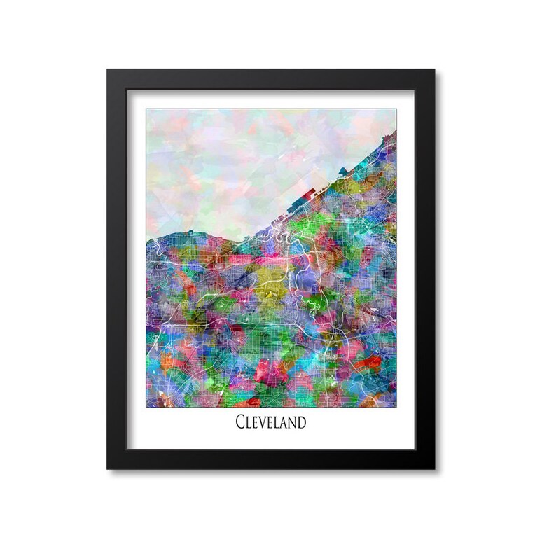 Cleveland Map Print Poster Wall Art, Ohio Gift, Cleveland City Map ...