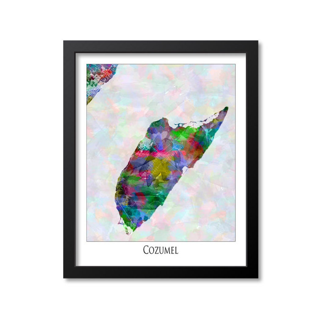 Cozumel Map Print Poster Wall Art Mexico Gift Cozumel City - Etsy