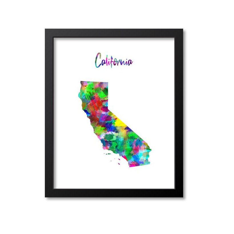 California Map Art Print California Wall Art Print Gift | Etsy