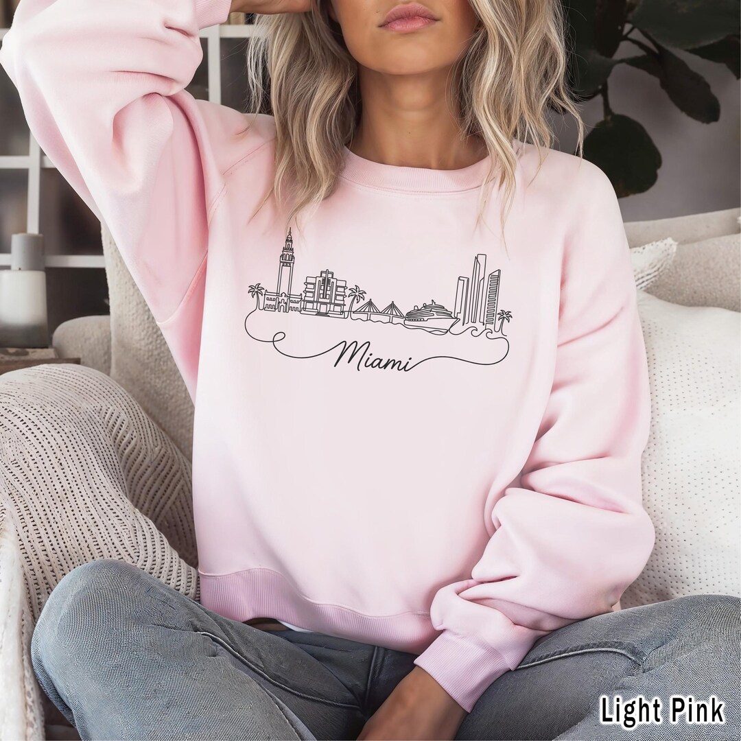 Miami Sweatshirt, Miami Skyline Shirt, Miami Lover Gift, Vintage Miami ...