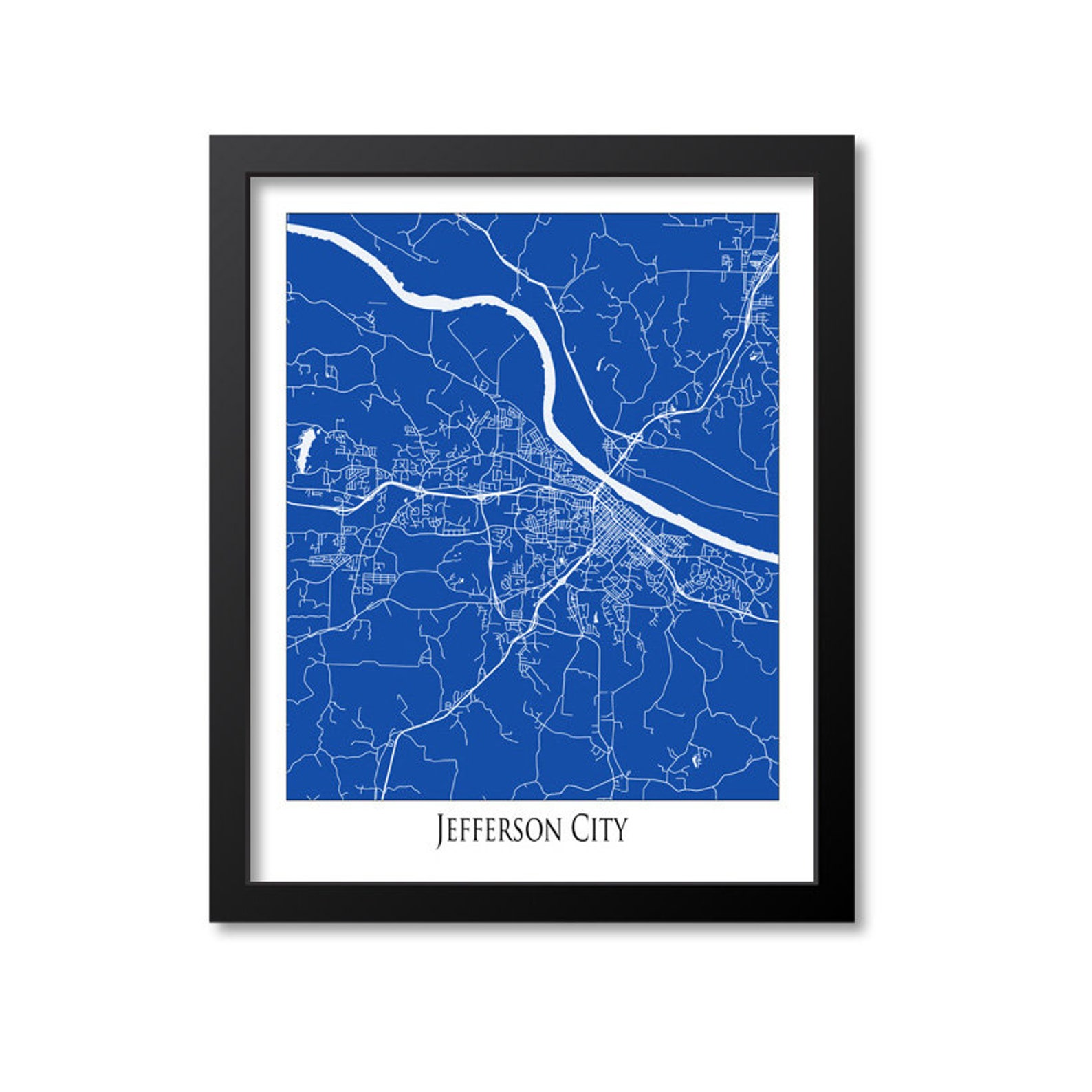 Jefferson City Map Print Poster Wall Art Missouri Gift - Etsy