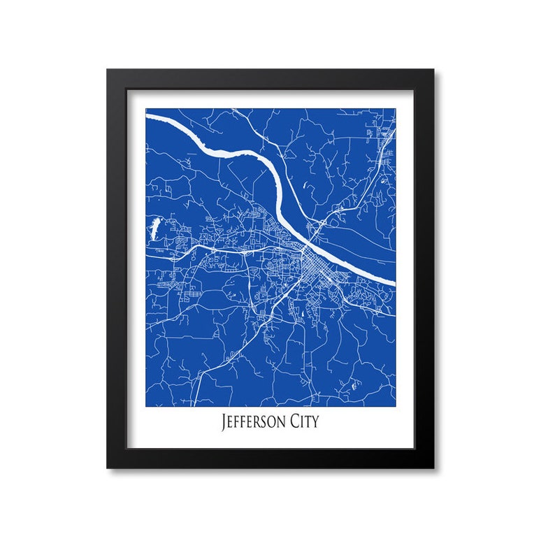 Jefferson City Map Print Poster Wall Art Missouri Gift - Etsy