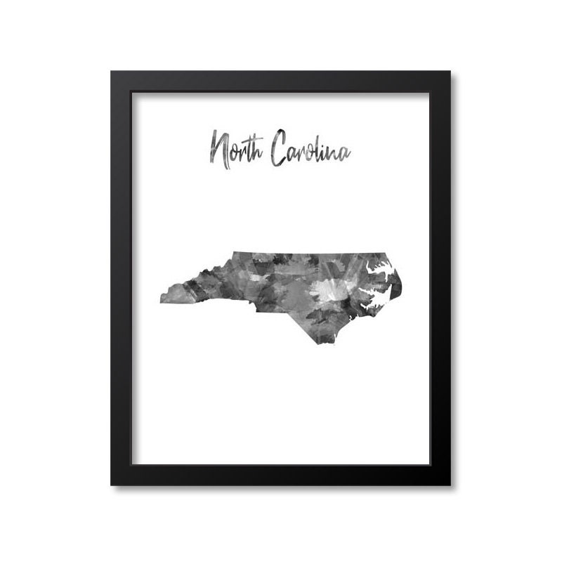 North Carolina Map Art Print North Carolina Wall Art Print | Etsy