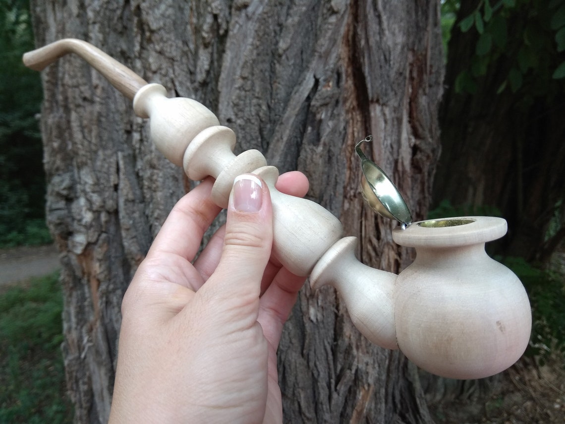 Wood Smoking Pipe With a Lid Hippie Gift for Men Peace - Etsy