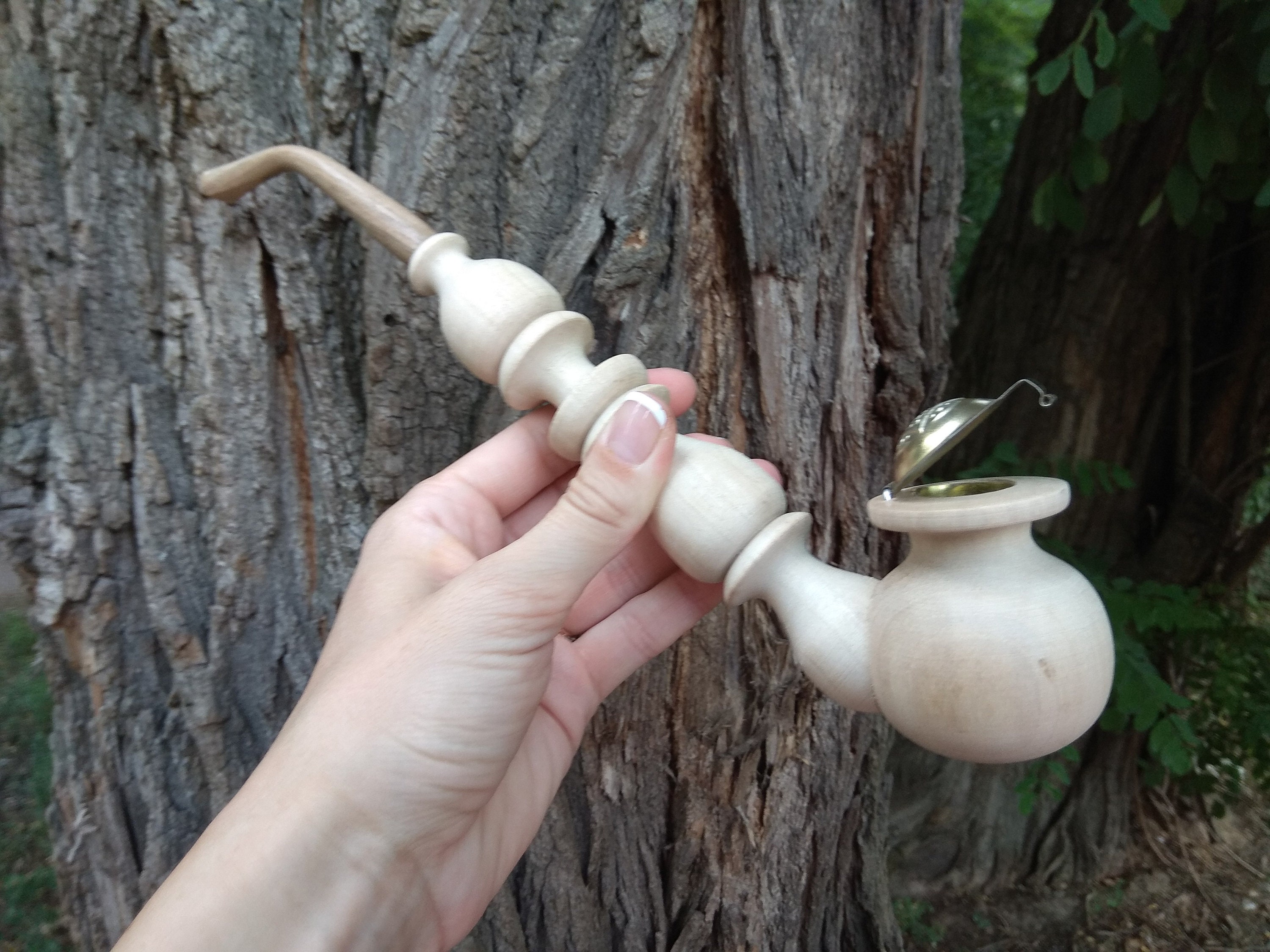 Wood Smoking Pipe With a Lid Hippie Gift for Men Peace - Etsy