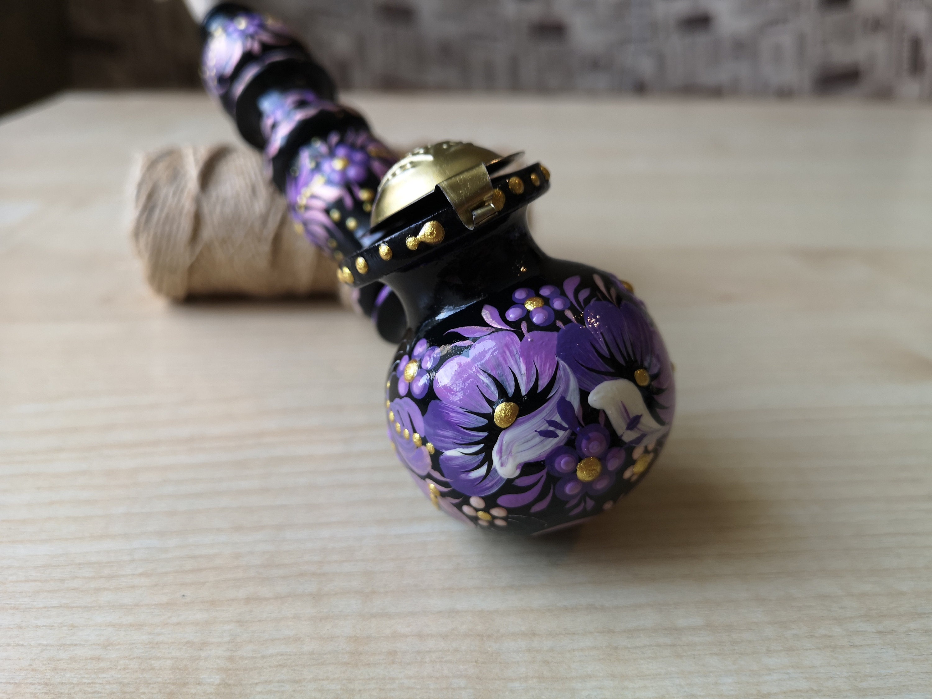 Smoking pipe Flower wooden tobacco pipe for women Hippie gifts | Etsy