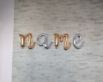 16 Script one Cursive Balloon Foil Letters - Etsy