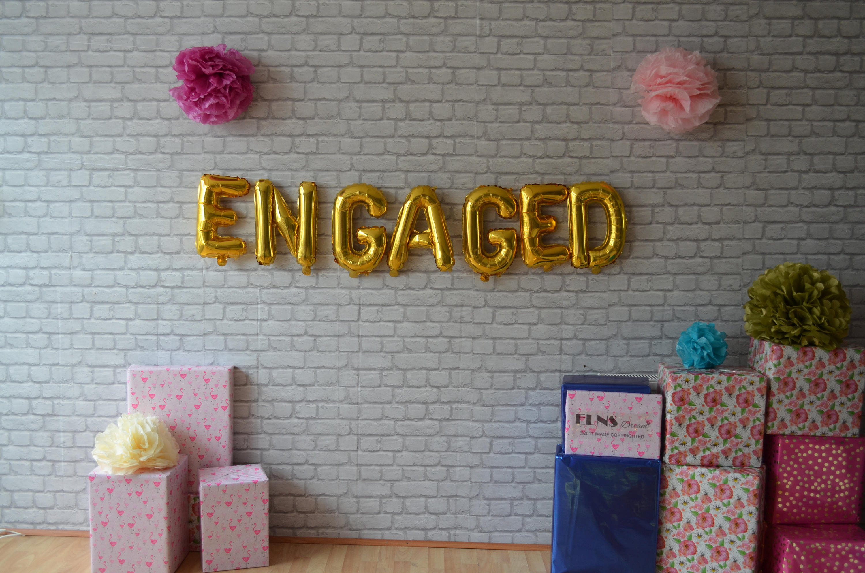 ENGAGED Balloons Banner I Do Engagement Hen Party Bride - Etsy