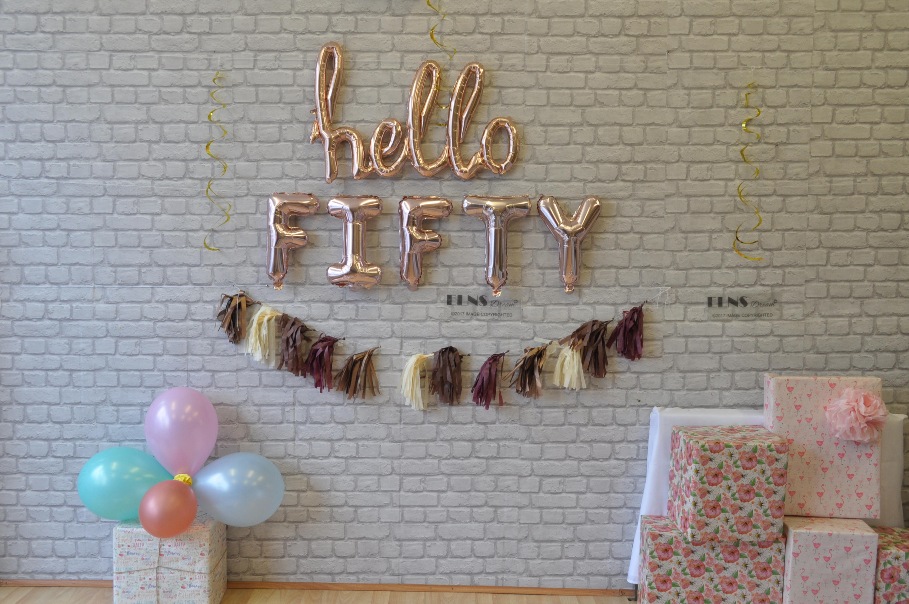 HELLO Thirty Fifty Sixty Fourty Script Rose Balloon silver or | Etsy