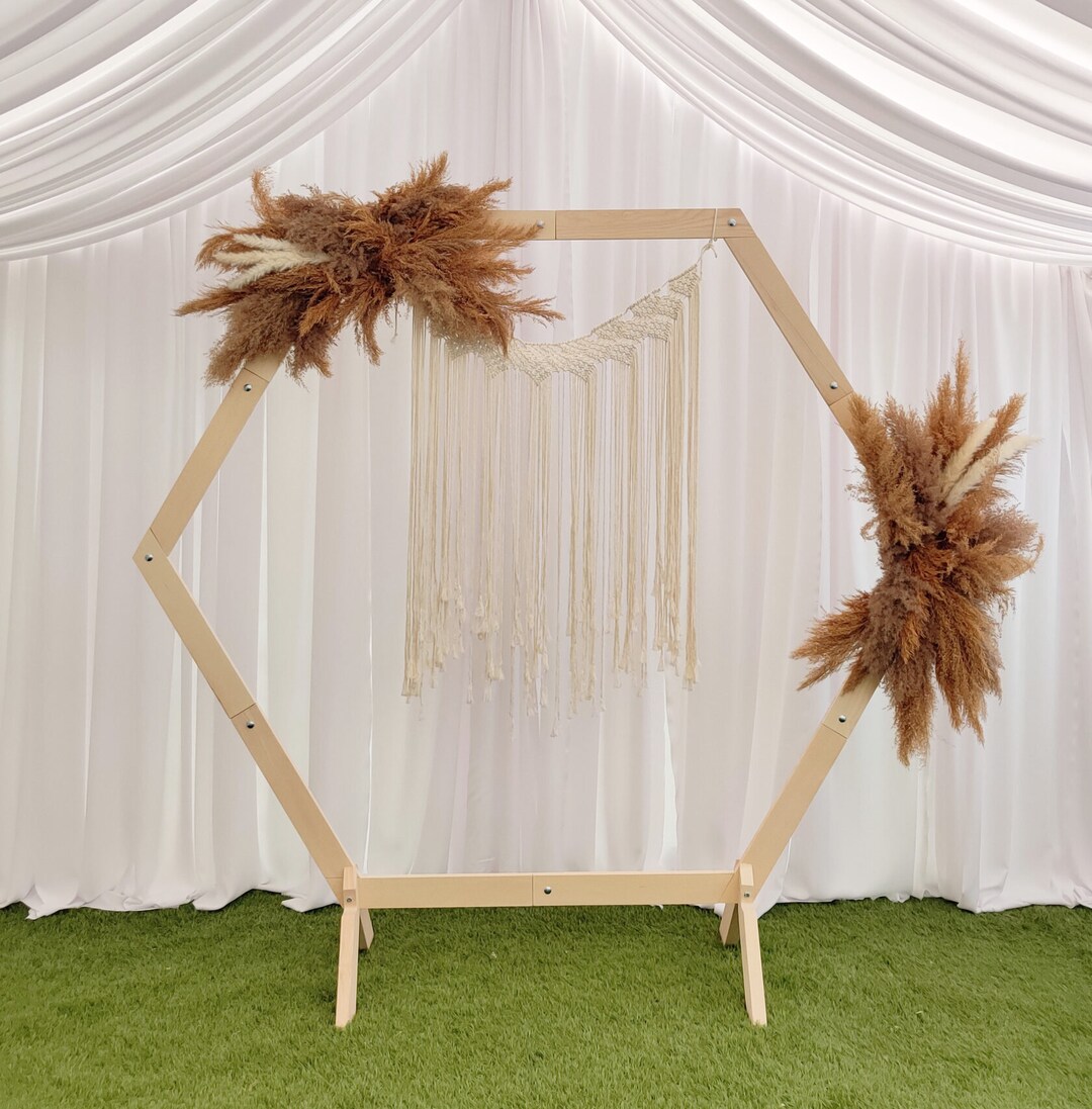 Hexagon Wooden Arch Foldable Event Stand 7 Ft 215 Cm Large Sturdy Arch ...