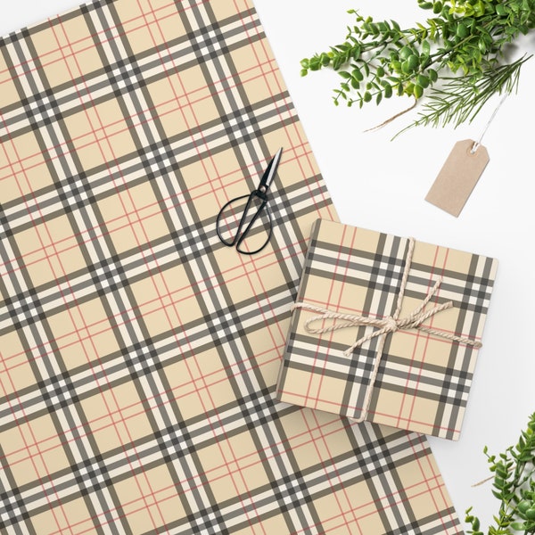 Plaid Christmas Wrapping Paper - Etsy