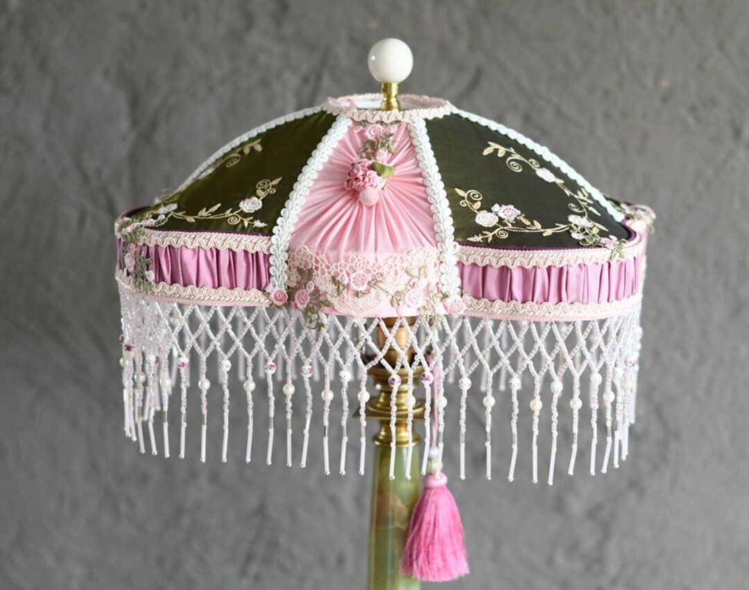 Victorian Lampshade PERLE DE ROSE - Etsy