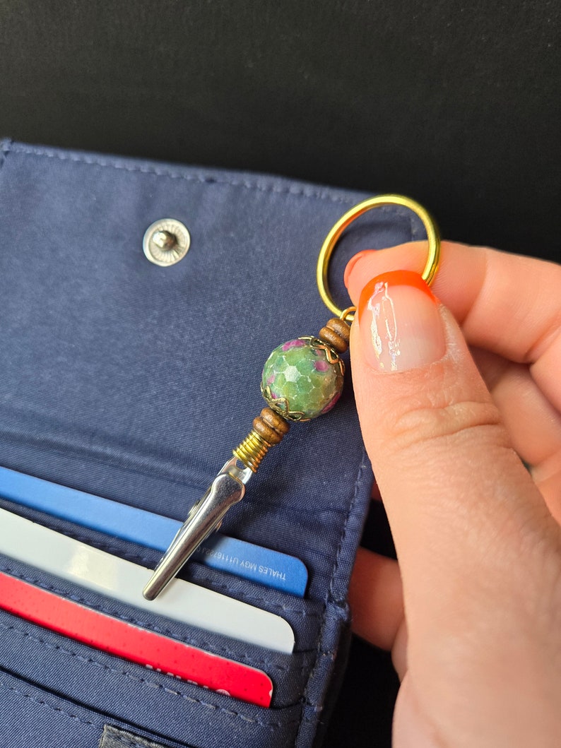 ATM Clip, Beaded Clip, Beaded Card Clip, ATM Card Holder, Bracket Clip ...