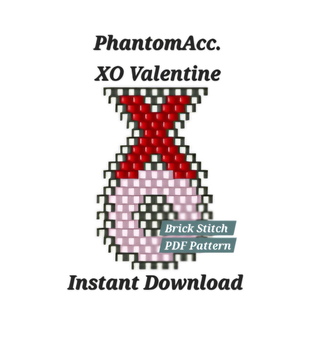 XO Bead Pattern, Brick Stitch Pattern, Valentine's Day Pattern ...