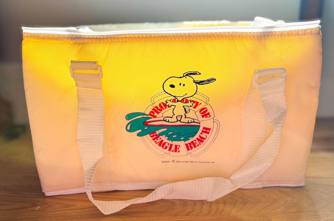 Vintage 80s Snoopy Cooler Bag: Peanuts Beagle Beach Insulated Tote - Etsy