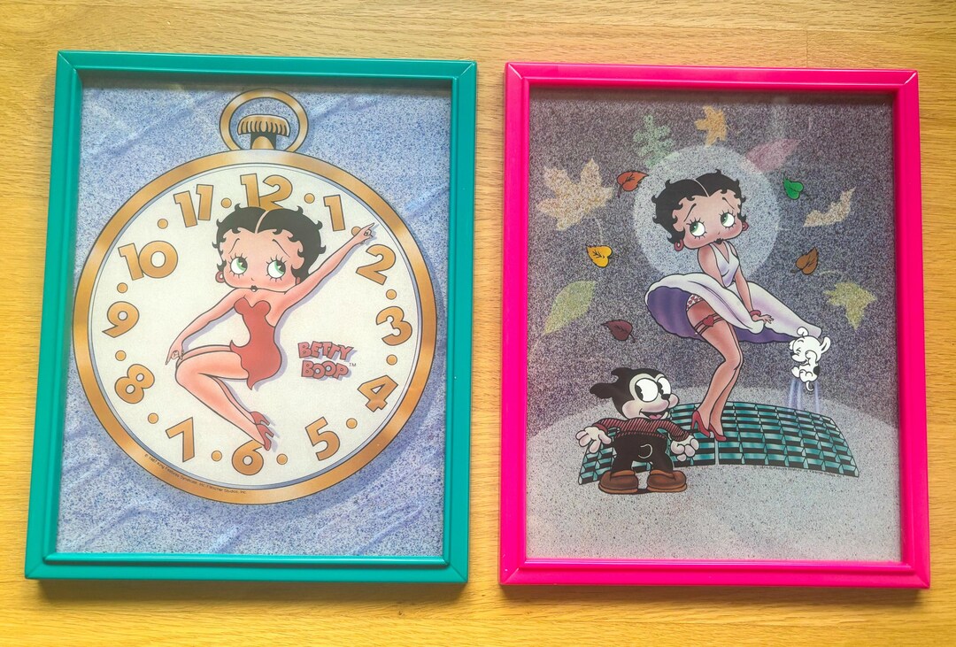 Vintage Betty Boop Art Prints – 1990s Licensed Neon Frame Set - Etsy
