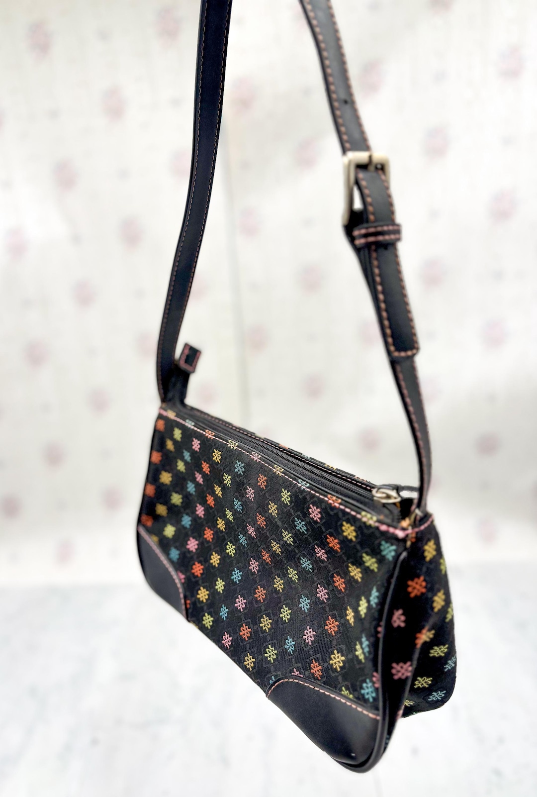 Y2K Floral Baguette Bag, Liz Claiborne Villager Mini Shoulder Purse - Etsy