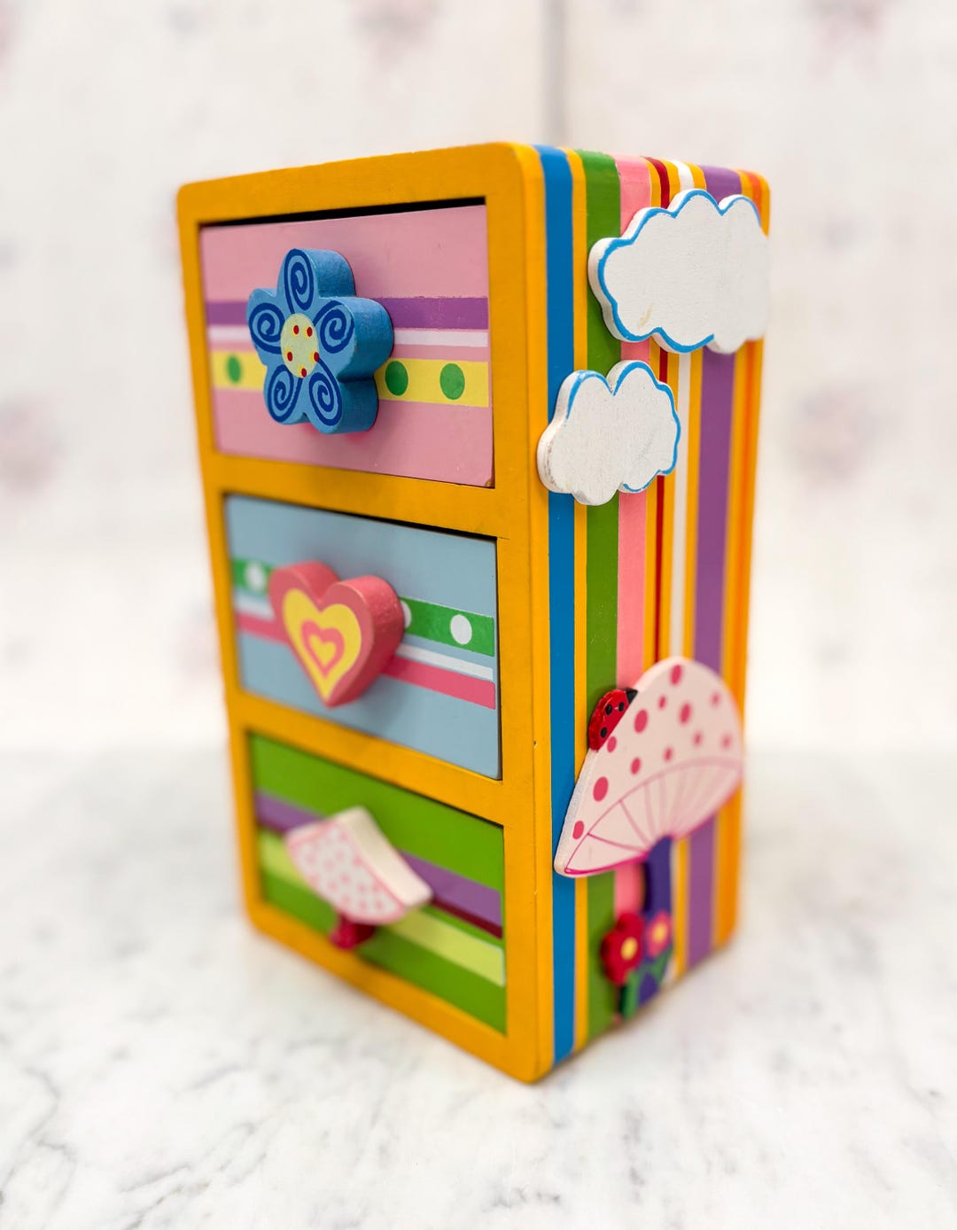 Hand-painted Mushroom 3-drawer Chest • Y2K Cottagecore Jewelry Box - Etsy