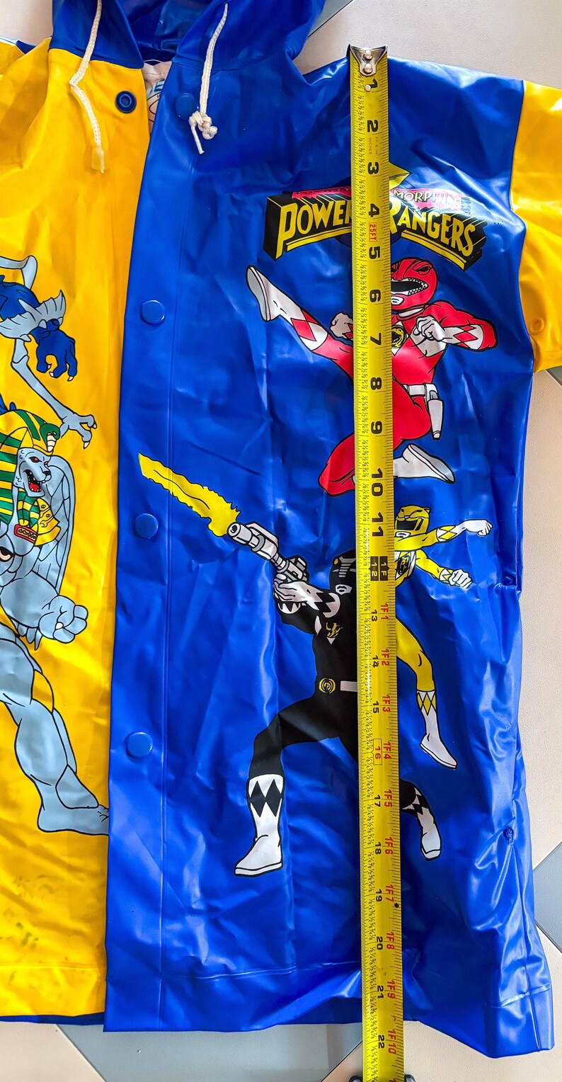 Vintage 90s Mighty Morphin Power Rangers Vinyl Raincoat | Kids Blue ...