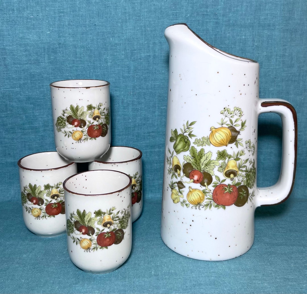 Vintage 60’s Inarco Stoneware Pitcher Set of 5 Vegetables ‘spice of ...