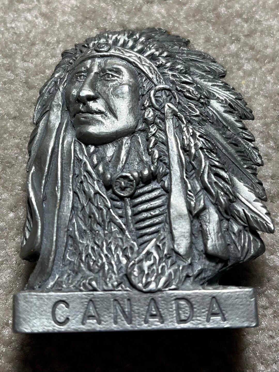 First Nation W A P W UK Pewter Paper Weight Boss Chief - Etsy