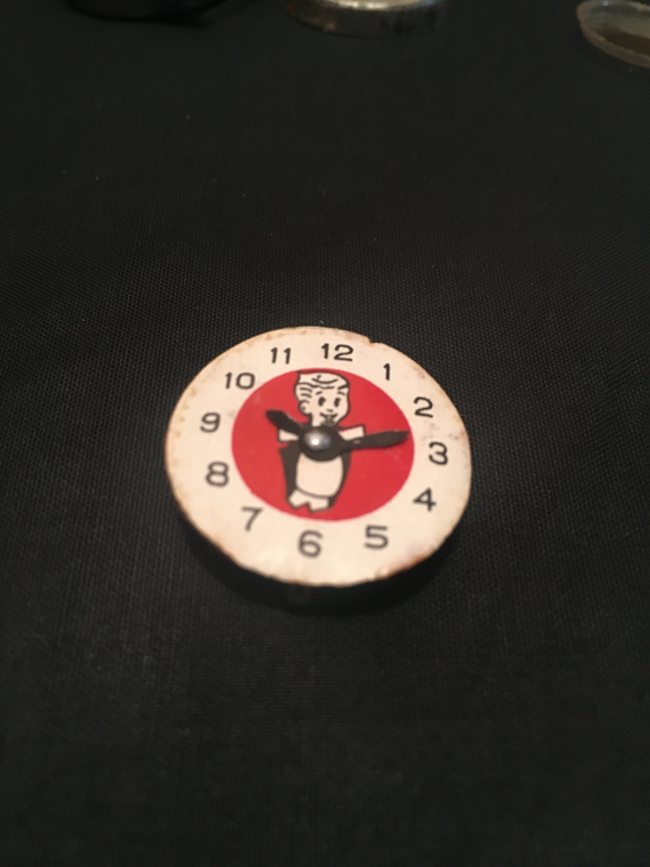 Antique Japanese Children Toy Dummy Metal Watch Magnet Pendulum Japan ...