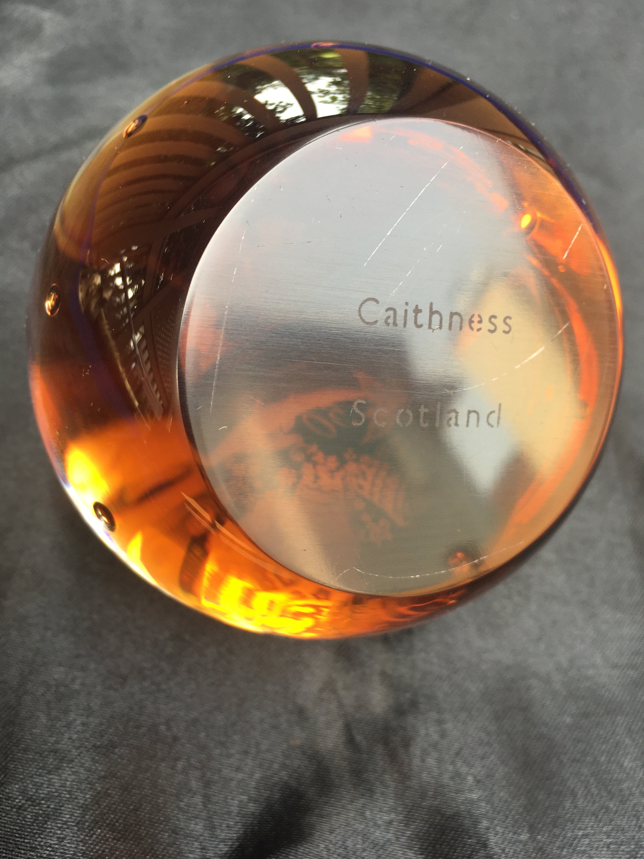 Caithness Scotland 50th Anniversary Amber Paperweight - Etsy