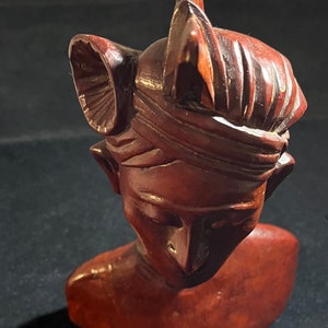 Bali Indonesian Man in Turban Head Bust Carved Wood Sculpture - Etsy