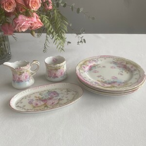 Vintage KPM Berlin Tea Set: Rose Floral Teapot, Cake Stand, Dessert ...